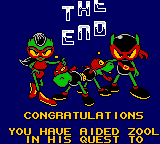 Ending for Zool(Game Gear)