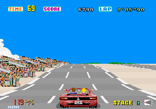 Out Run, the most successful bitmap (zoomed sprites) racing game ! Uses ...