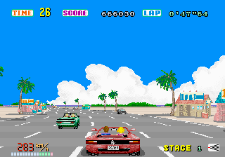 Out Run, the most successful bitmap (zoomed sprites) racing game ! Uses ...