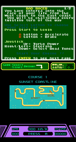 Arcade: Playchoice 10 - Rad Racer