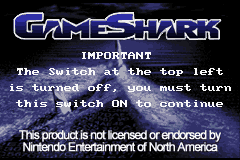 Game Boy Advance: Game shark GBA