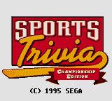 Sega Game Gear: Sports Trivia - Championship Edition