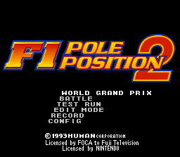 SNES: F1 Pole Position 2
